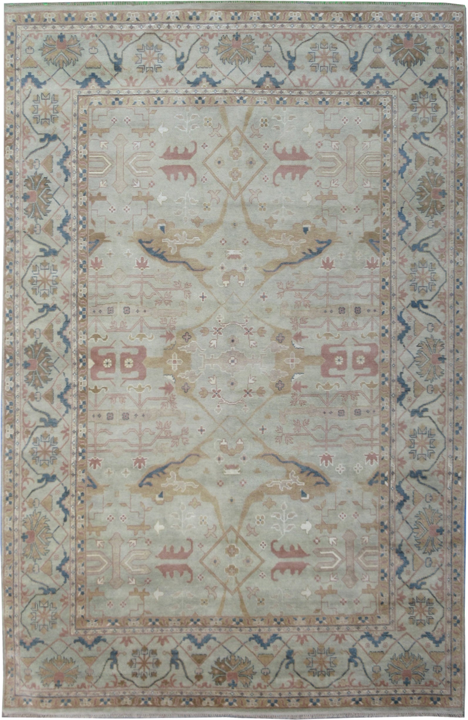 Hand-Knotted Indian Ushak Rug - Ref: 2329 - 417 x 310cm – Little-Persia