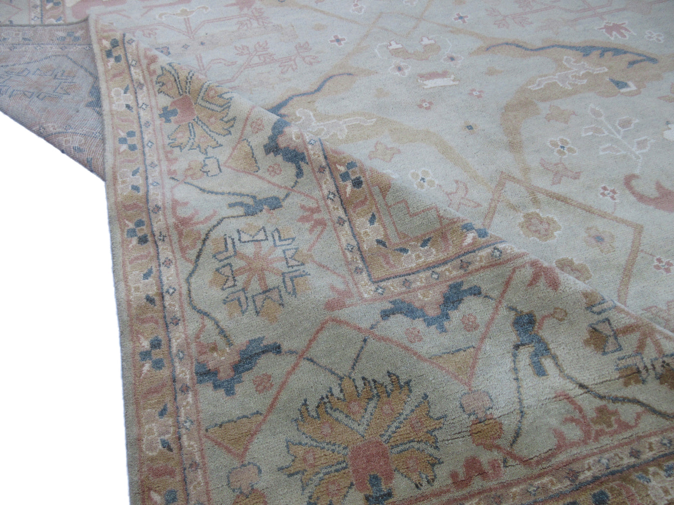 Hand-Knotted Indian Ushak Rug - Ref: 2329 - 417 x 310cm – Little-Persia