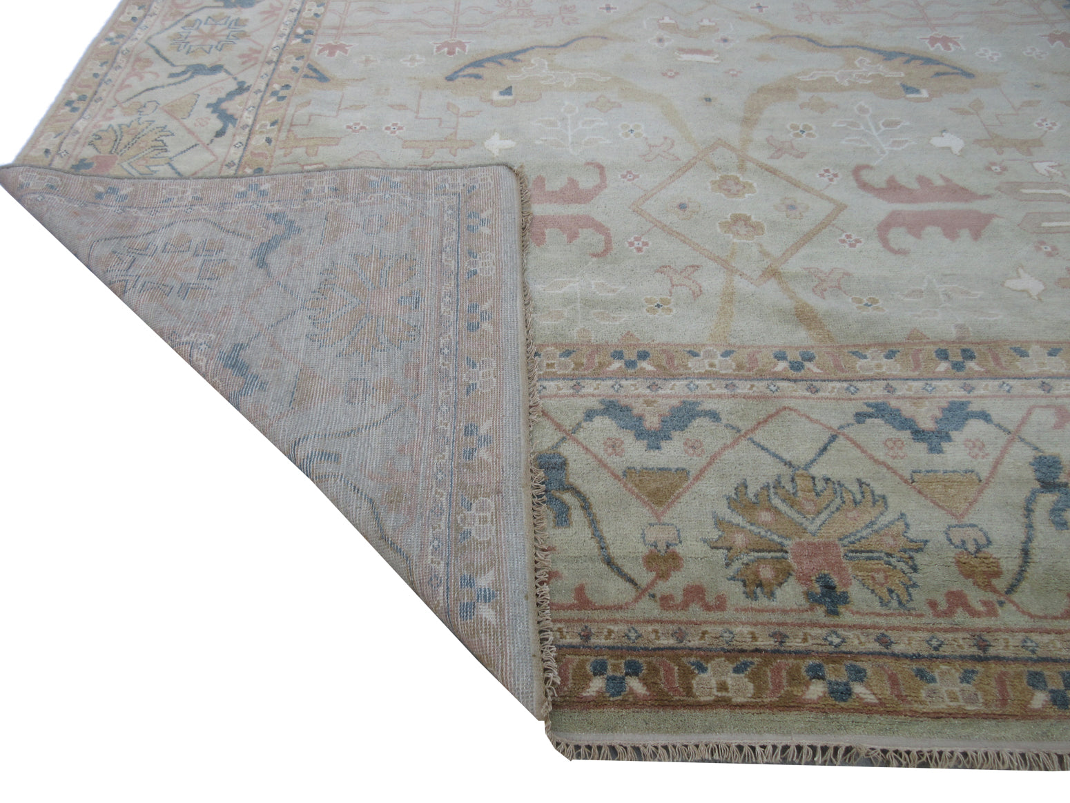 Hand-Knotted Indian Ushak Rug - Ref: 2329 - 417 x 310cm – Little-Persia