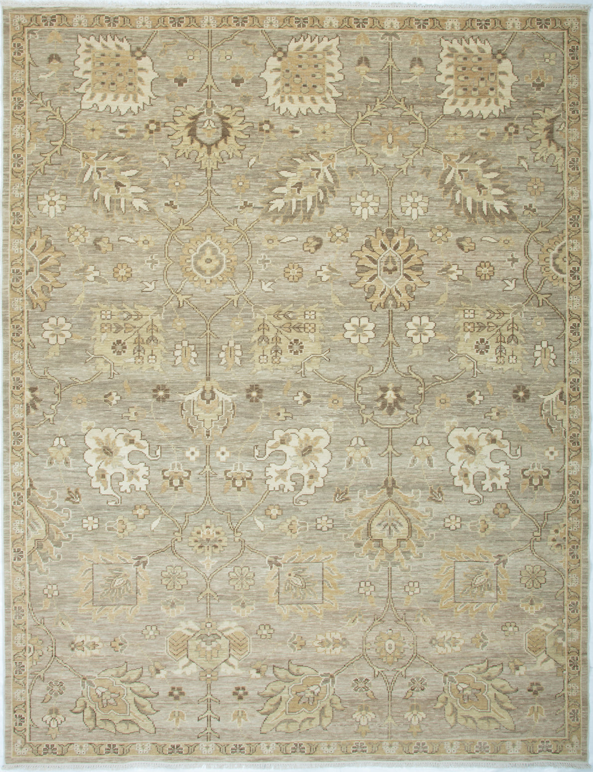 Hand-Knotted Indian Ushak Rug - Ref: 2329 - 417 x 310cm – Little-Persia