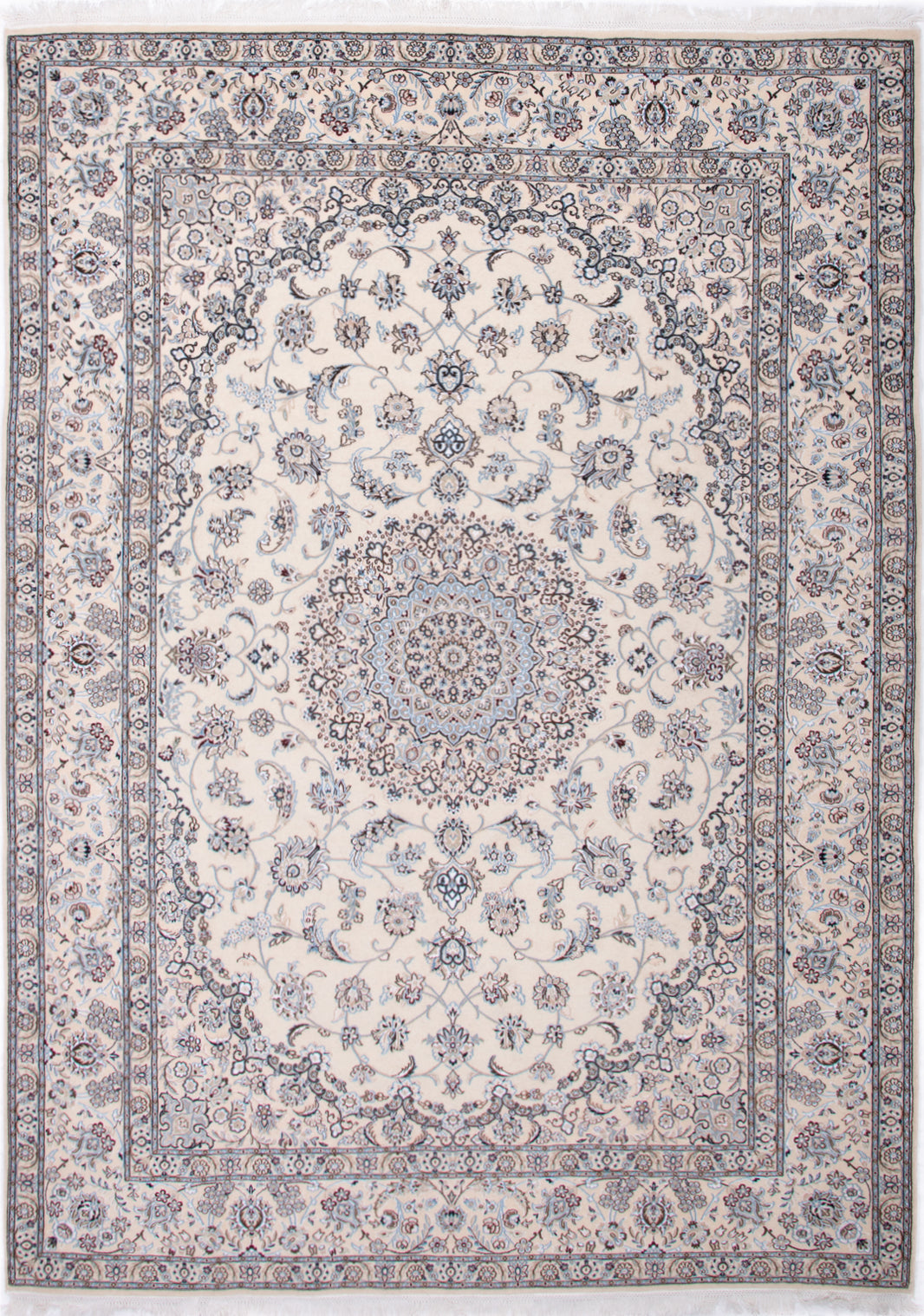 Hand-Knotted Persian Nain Rug - Ref: 3227 - 540 x 348cm – Little-Persia