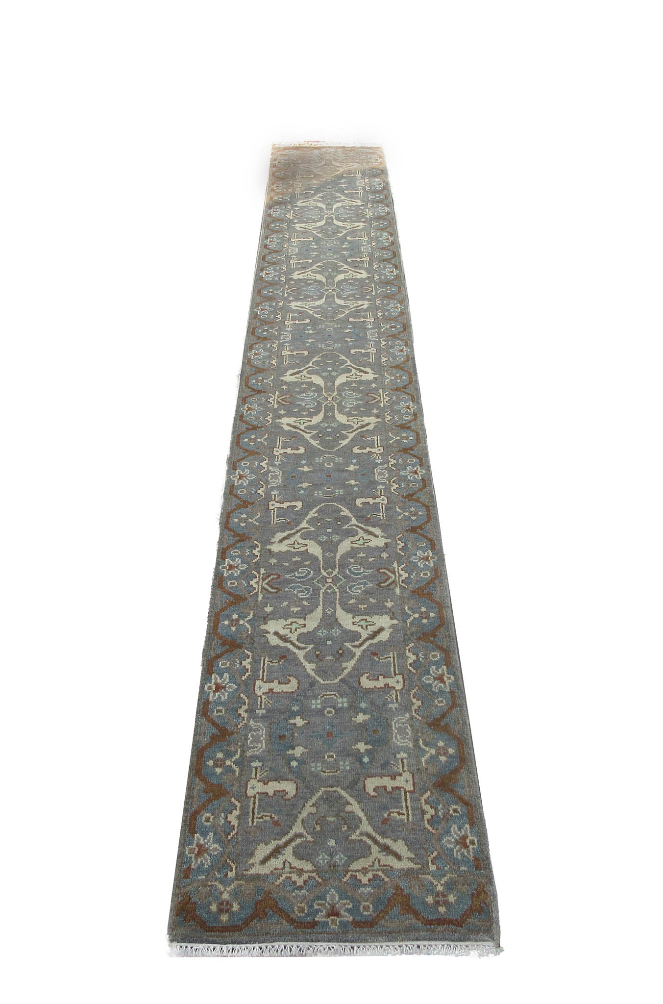 Indian Ushak Runner Rug - 618 x 82cm - Ref: 3340 – Little-Persia