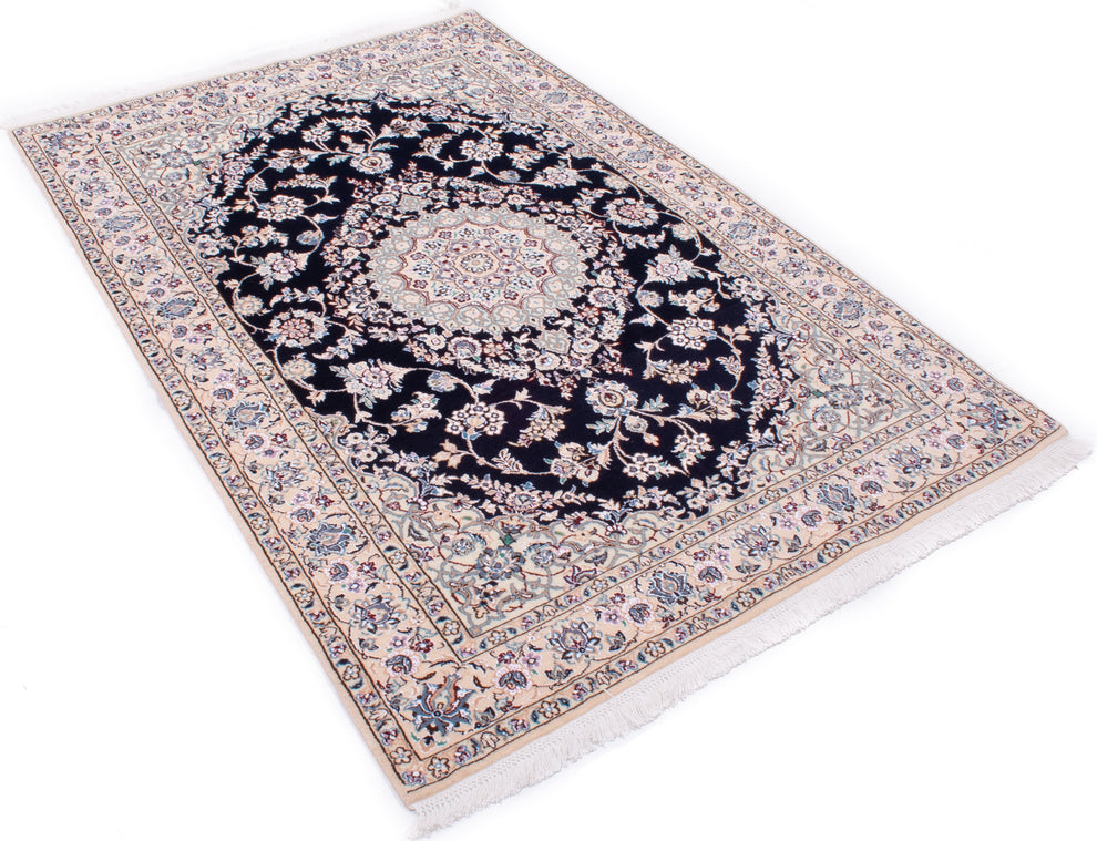 Hand-Knotted Persian Nain Rug - Ref: 3386 - 190 x 127cm – Little-Persia