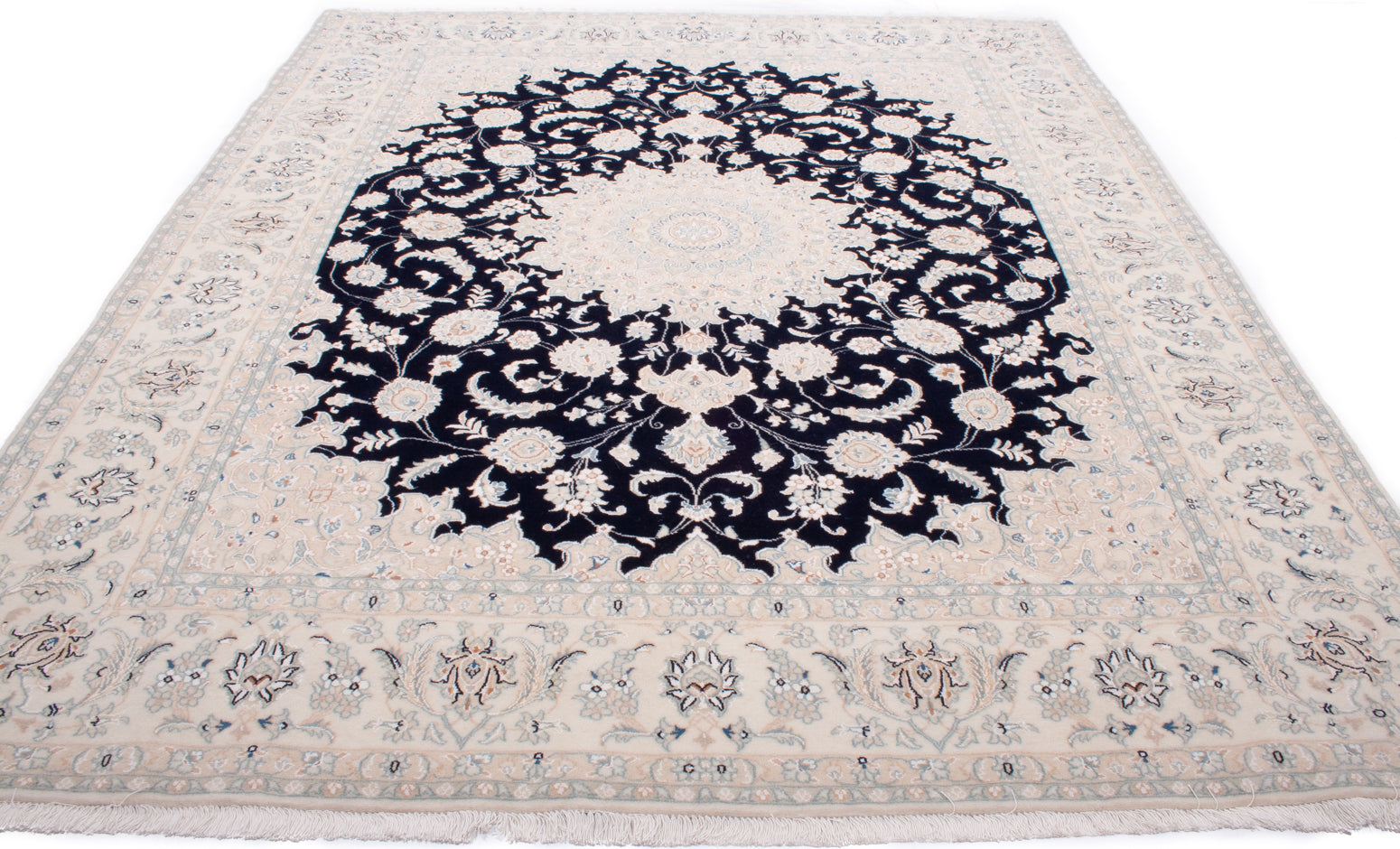 Hand-Knotted Persian Nain Rug - Ref: 3401 - 250 x 198cm – Little-Persia