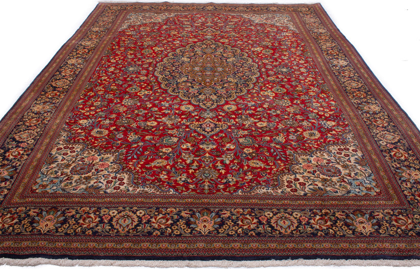 Hand-Knotted Persian Qom Kork Wool & Silk Rug - Ref: 3398 - 329 x 228cm ...