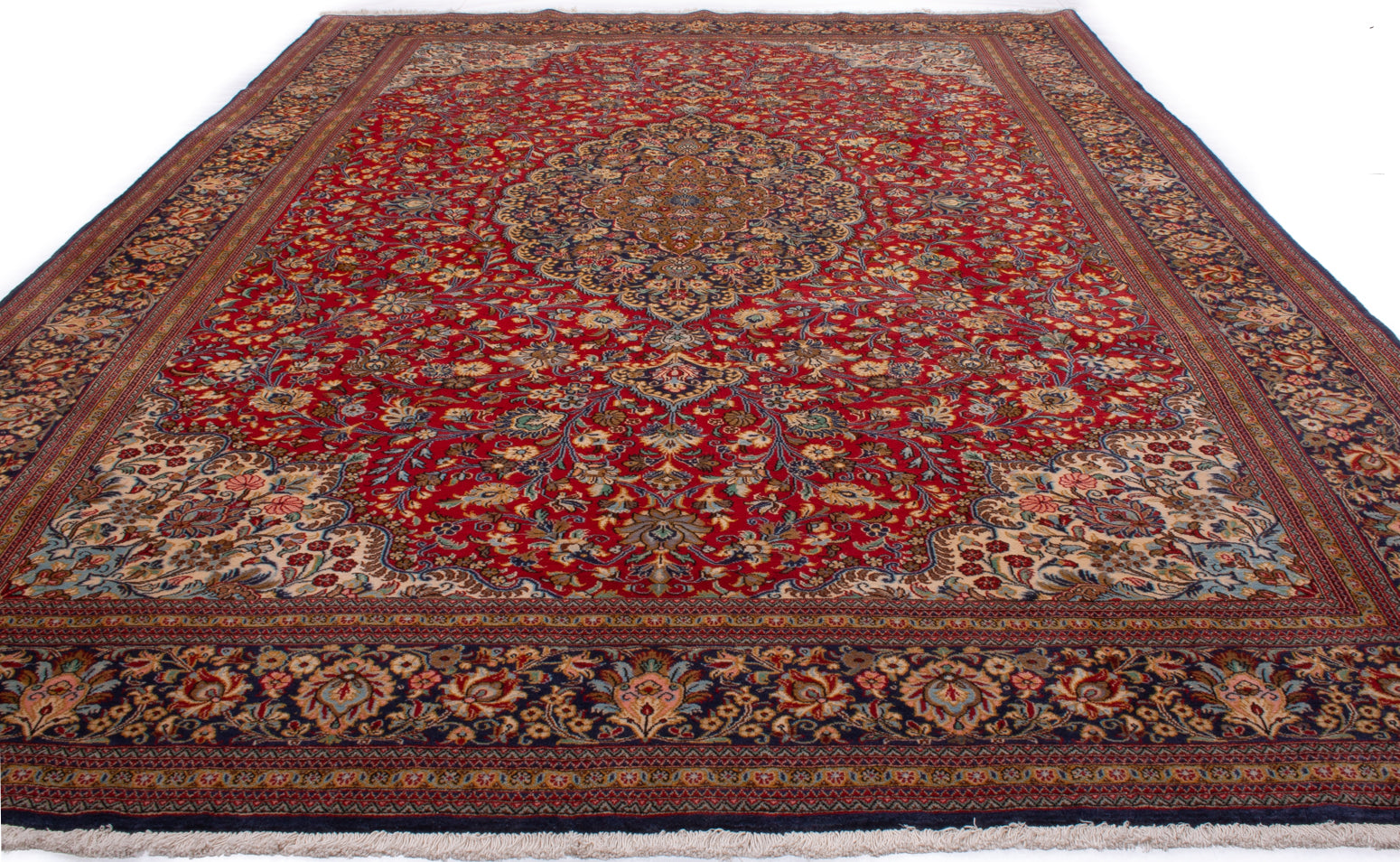 Hand-Knotted Persian Qom Kork Wool & Silk Rug - Ref: 3398 - 329 x 228cm ...