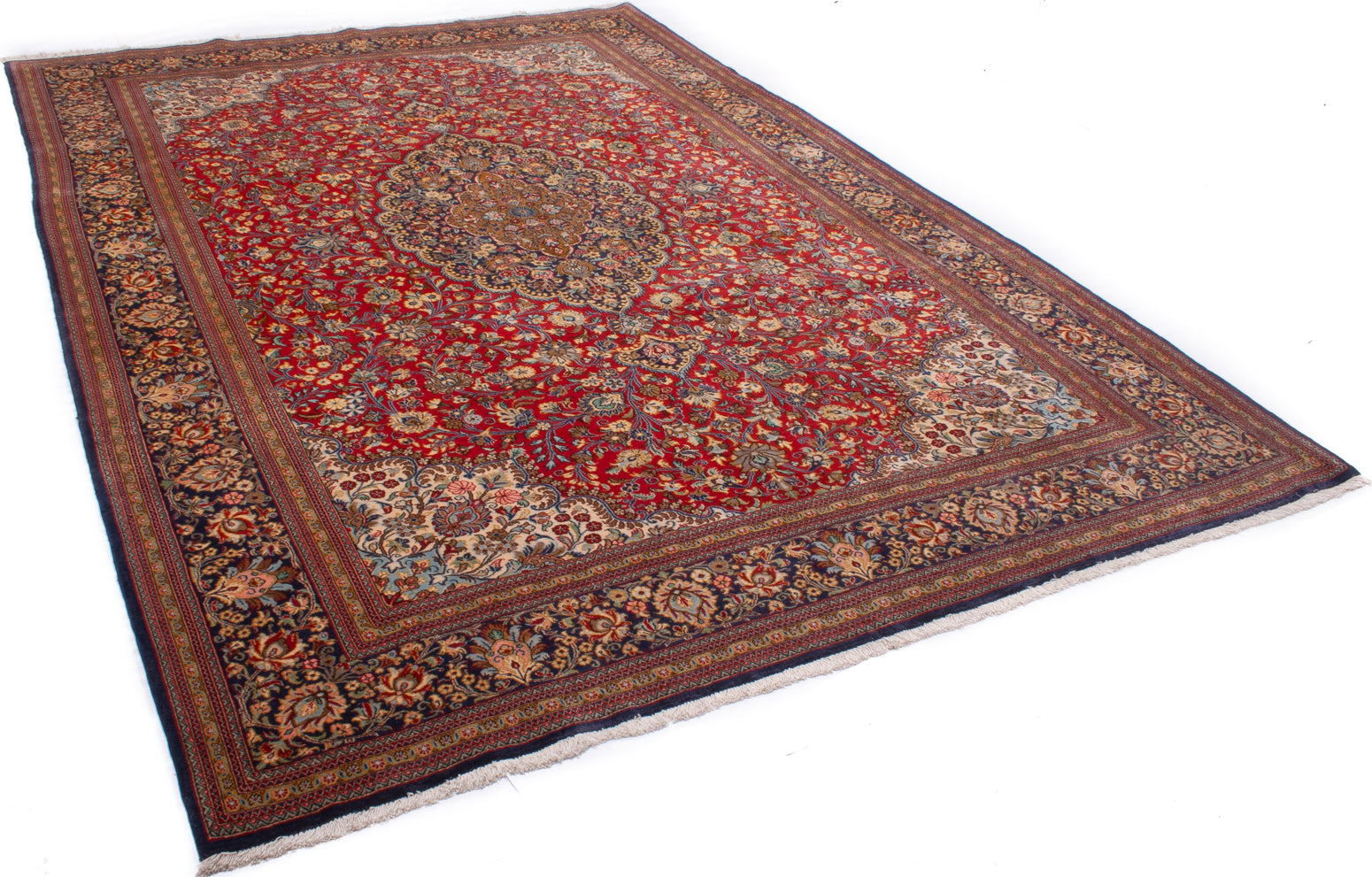 Hand-Knotted Persian Qom Kork Wool & Silk Rug - Ref: 3398 - 329 x 228cm ...