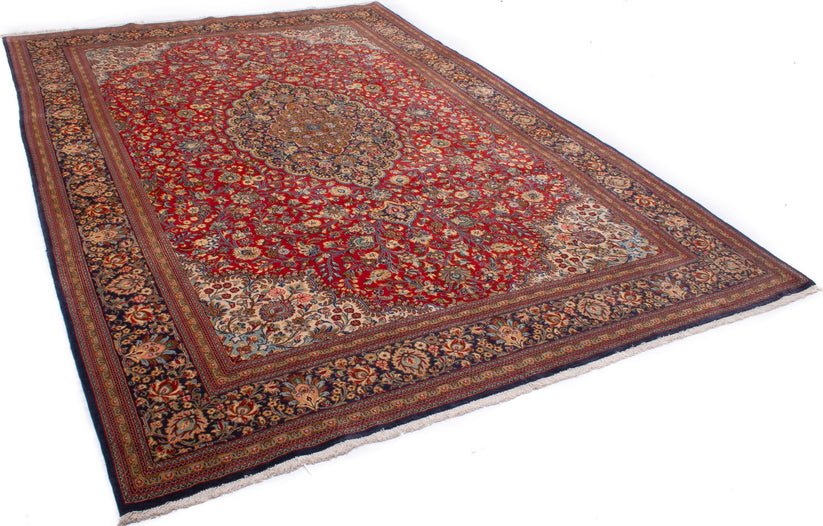 Hand-Knotted Persian Qom Kork Wool & Silk Rug - Ref: 3398 - 329 x 228cm ...