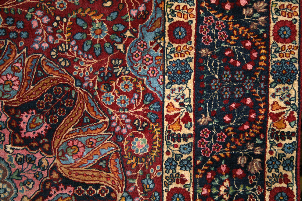 Hand-Knotted Antique Persian Yazd Rug - Ref: 11838 - 235 x 139cm ...