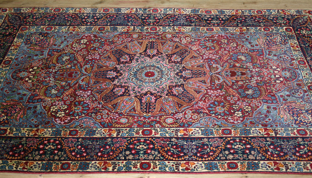 Hand-Knotted Antique Persian Yazd Rug - Ref: 11838 - 235 x 139cm ...