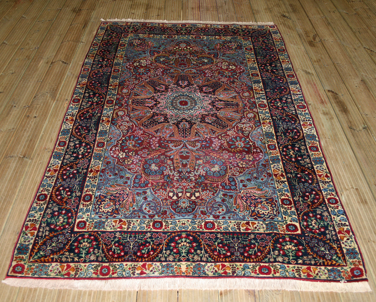 Hand-Knotted Antique Persian Yazd Rug - Ref: 11838 - 235 x 139cm ...