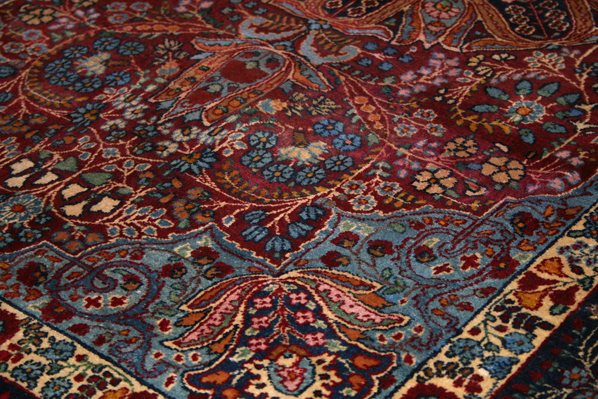 Hand-Knotted Antique Persian Yazd Rug - Ref: 11838 - 235 x 139cm ...