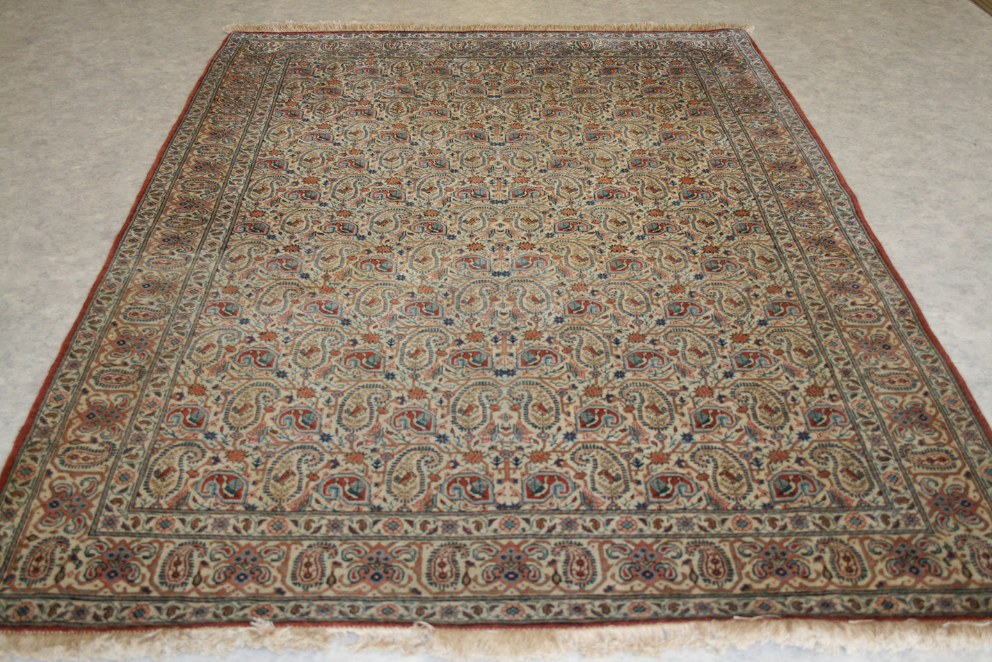 Hand-Knotted Semi-Antique Persian Qom Rug - Ref: 2034 - 207 x 140cm ...
