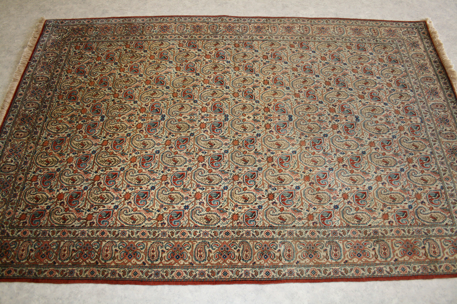 Hand-Knotted Semi-Antique Persian Qom Rug - Ref: 2034 - 207 x 140cm ...