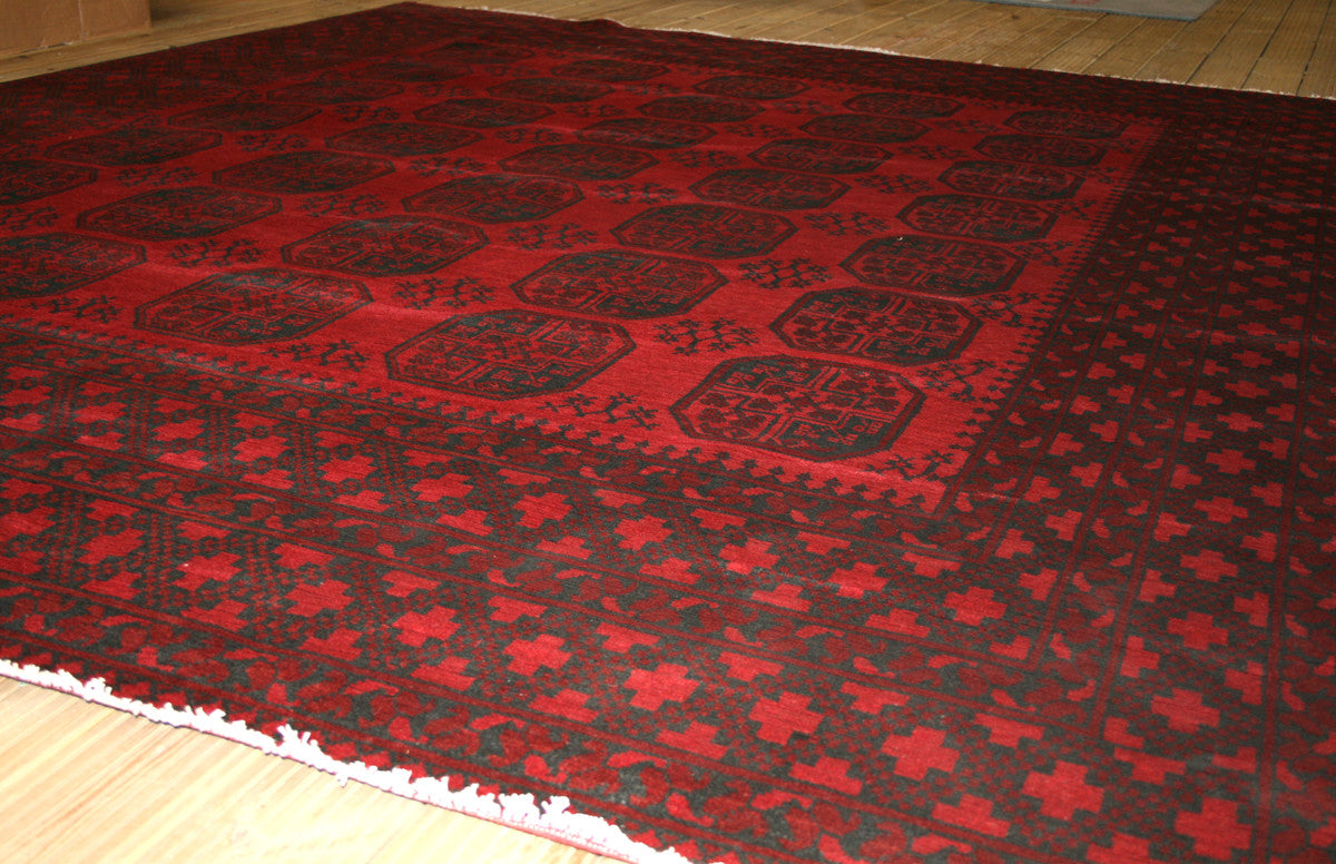 Hand-Knotted Afghan Aqcha Rug - Ref: 2352 - 383 x 307cm – Little-Persia