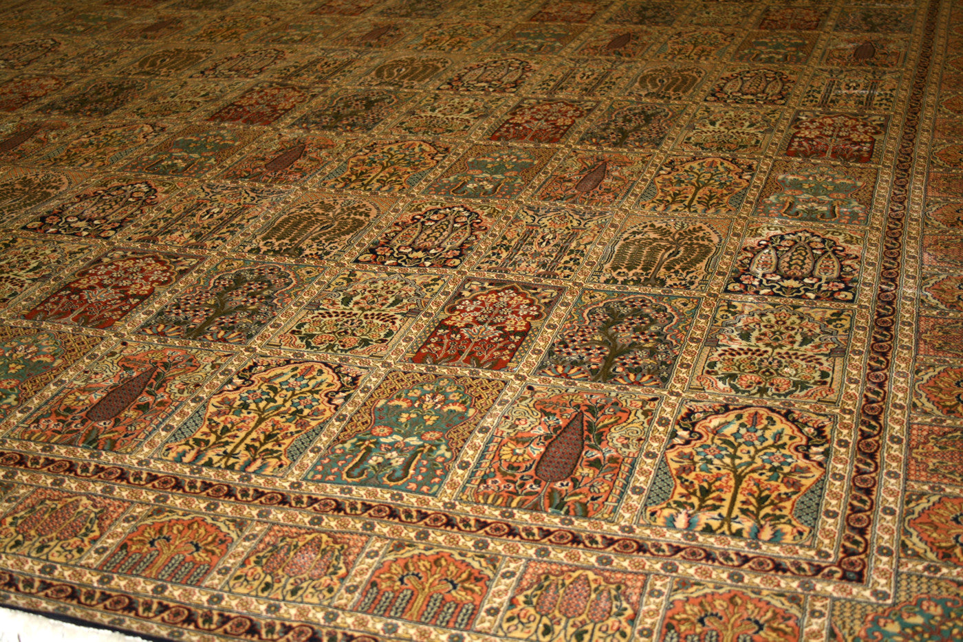 Hand-Knotted Indian Kashmir Silk Rug - Ref: 12361 - 360 x 275cm ...