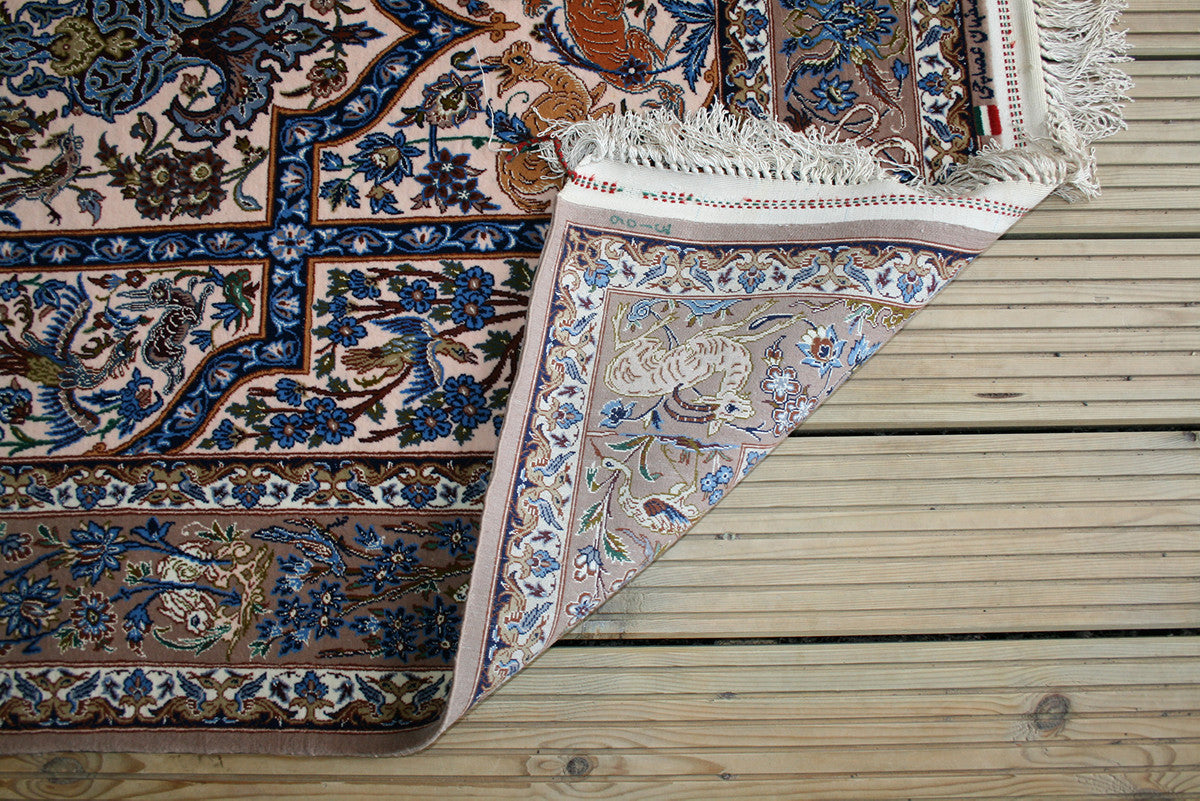 Hand-Knotted Persian Isfahan Wool & Silk Rug - Ref: 12380 - 175 x 110cm ...