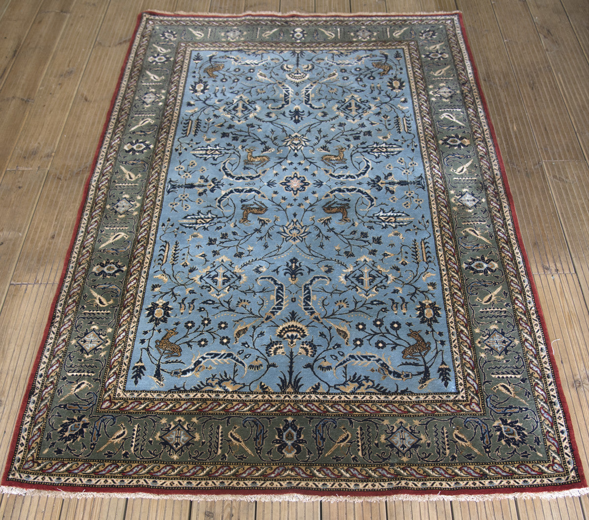Hand-Knotted Semi-Antique Persian Qom Rug - Ref: 2400 - 209 x 135cm ...