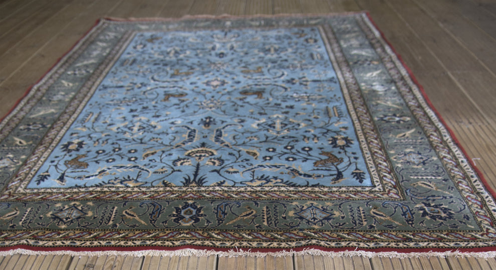 Hand-Knotted Semi-Antique Persian Qom Rug - Ref: 2400 - 209 x 135cm ...