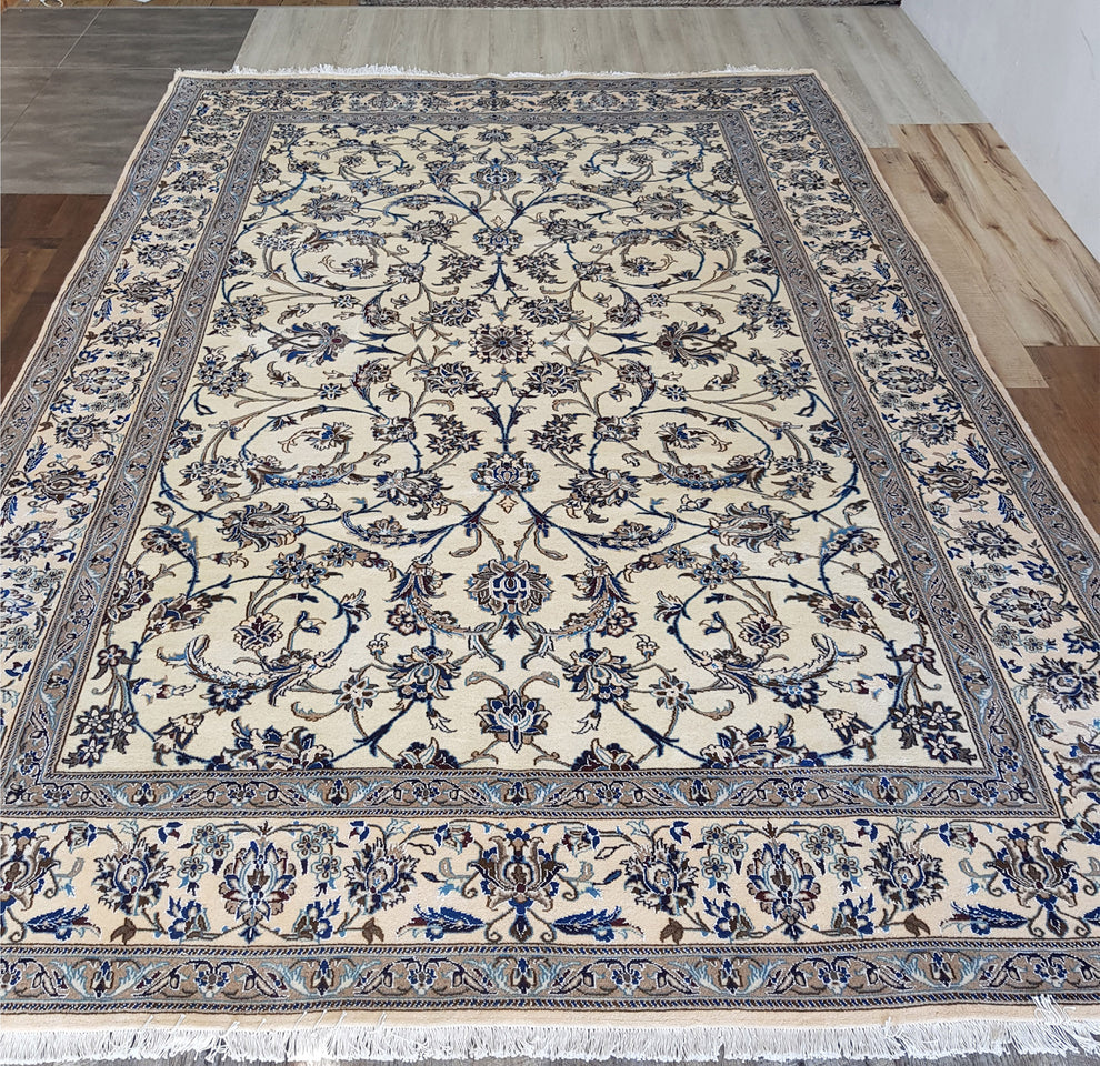 Hand-Knotted Persian Nain Rug - Ref: 2565 - 345 x 245cm – Little-Persia