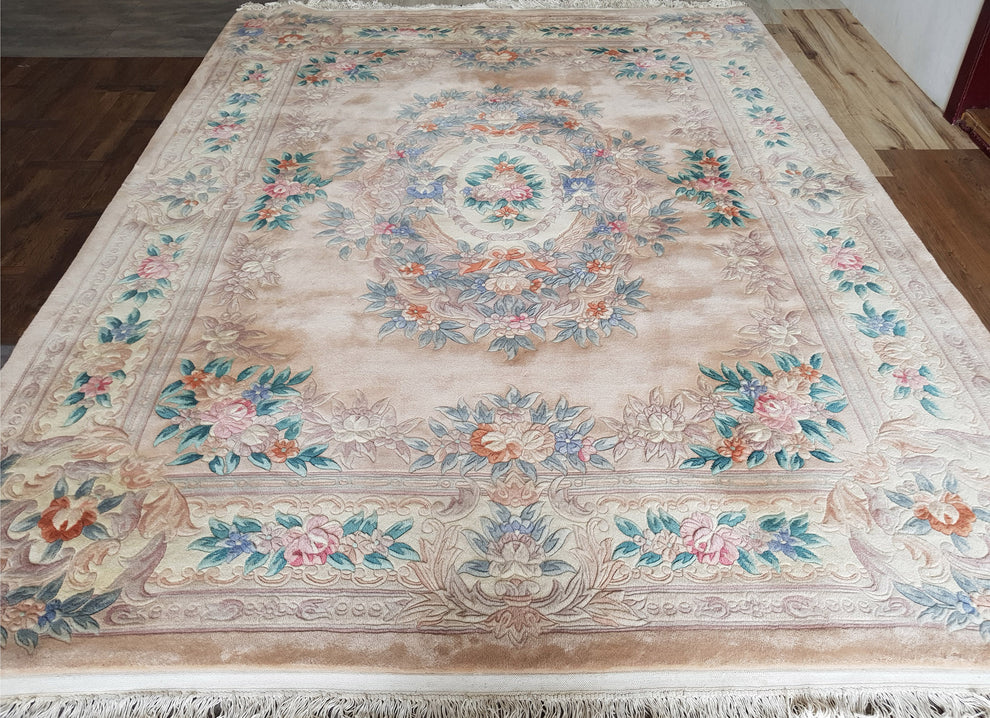 Hand-Knotted Chinese Aubusson Rug - Ref: 2647 - 309 x 242cm – Little-Persia