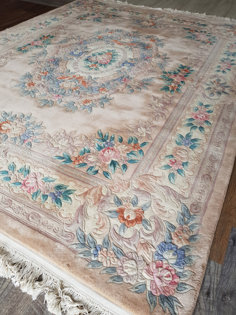 Hand-Knotted Chinese Aubusson Rug - Ref: 2647 - 309 x 242cm – Little-Persia