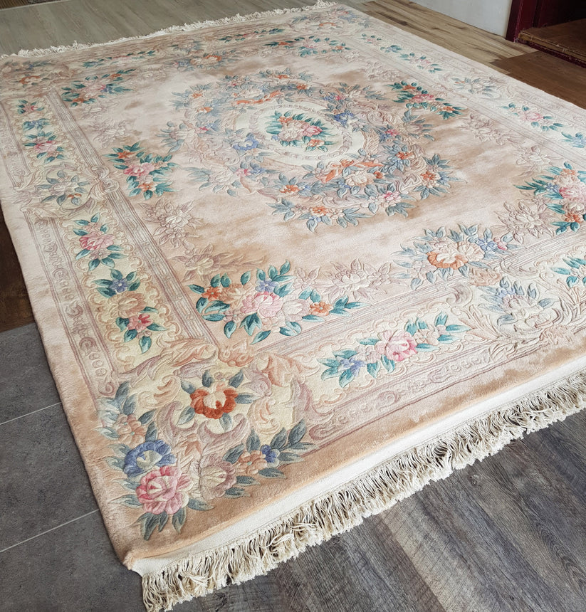 Hand-Knotted Chinese Aubusson Rug - Ref: 2647 - 309 x 242cm – Little-Persia