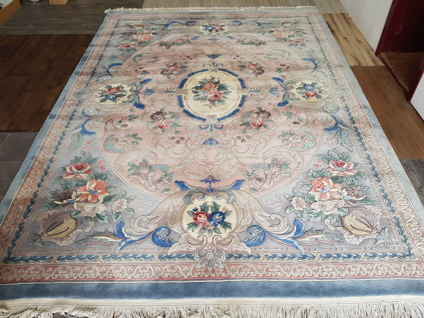 Hand-Knotted Chinese Aubusson Rug - Ref: 2648 - 373 x 277cm – Little-Persia