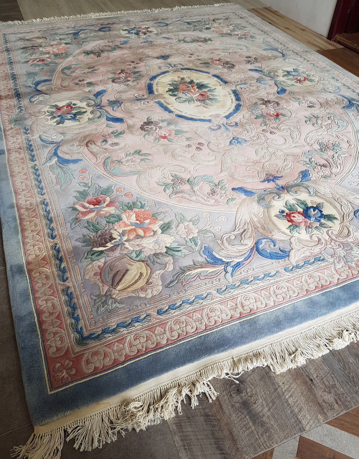 Hand-Knotted Chinese Aubusson Rug - Ref: 2648 - 373 x 277cm – Little-Persia
