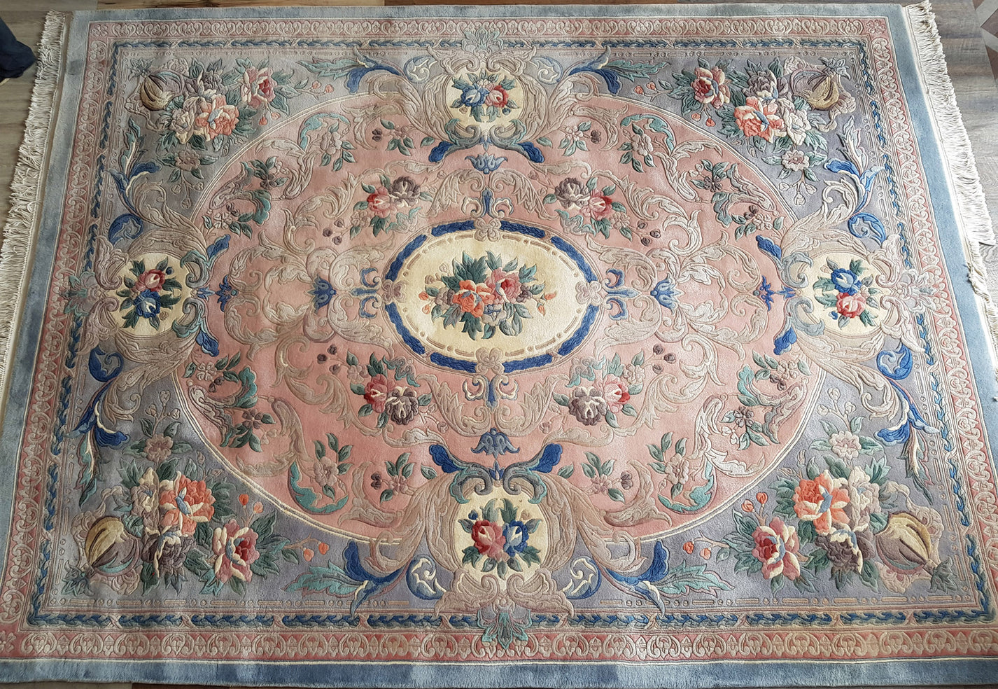 Hand-Knotted Chinese Aubusson Rug - Ref: 2648 - 373 x 277cm – Little-Persia