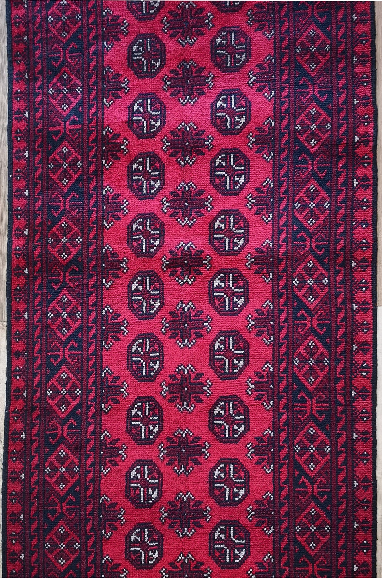 Hand-Knotted Afghan Aqcha Hall Runner Rug - Ref: 2782 - 291 x 80cm ...