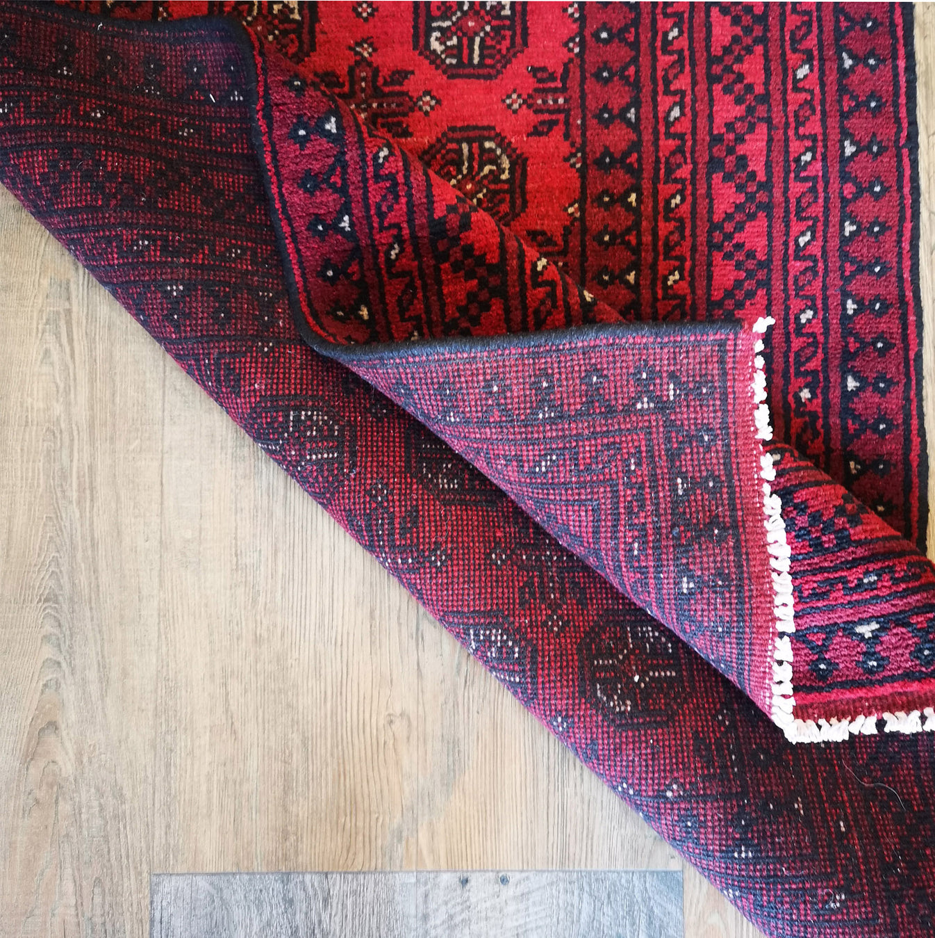 Hand-Knotted Afghan Aqcha Rug - Ref: 2784 - 285 x 82cm – Little-Persia