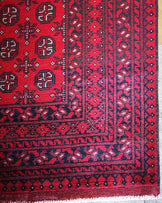 Hand-Knotted Afghan Aqcha Rug - Ref: 2793 - 183 x 103cm – Little-Persia