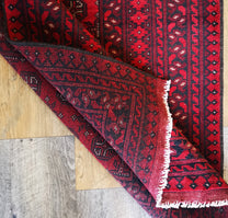 Hand-Knotted Afghan Aqcha Rug - Ref: 2793 - 183 x 103cm – Little-Persia