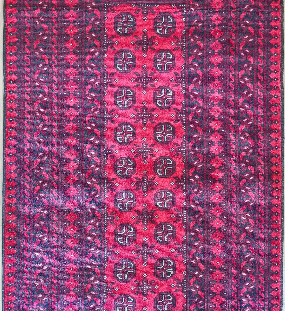 Hand-Knotted Afghan Aqcha Rug - Ref: 2793 - 183 x 103cm – Little-Persia