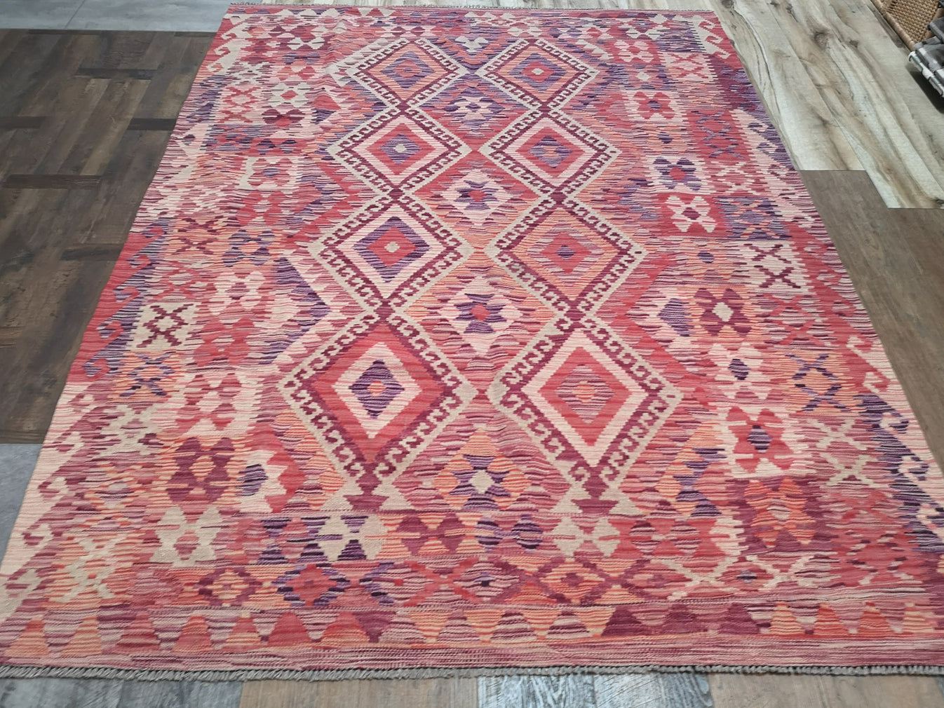 Afghan Kilim Rug - Ref: 2884 - 243 x 186cm – Little-Persia