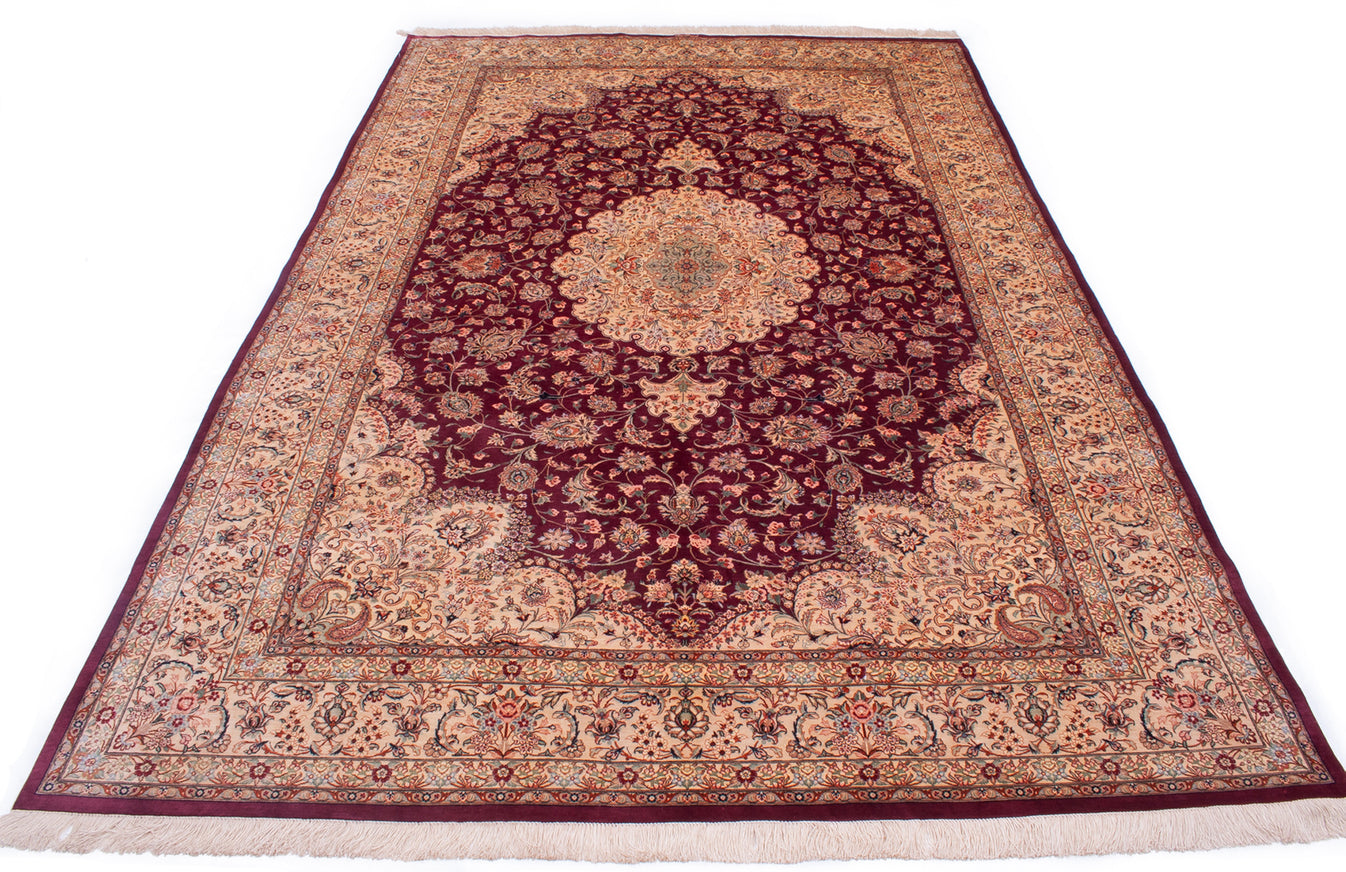 Hand-Knotted Persian Qom Silk Rug - Ref: 2912 - 293 x 190cm – Little-Persia
