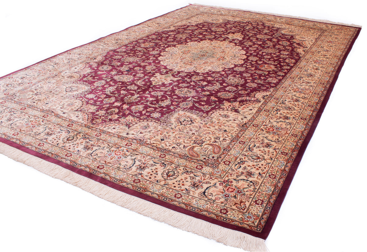 Hand-Knotted Persian Qom Silk Rug - Ref: 2912 - 293 x 190cm – Little-Persia