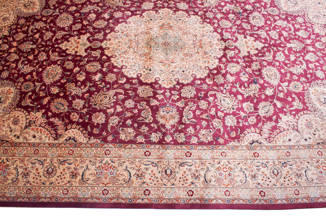 Hand-Knotted Persian Qom Silk Rug - Ref: 2912 - 293 x 190cm – Little-Persia