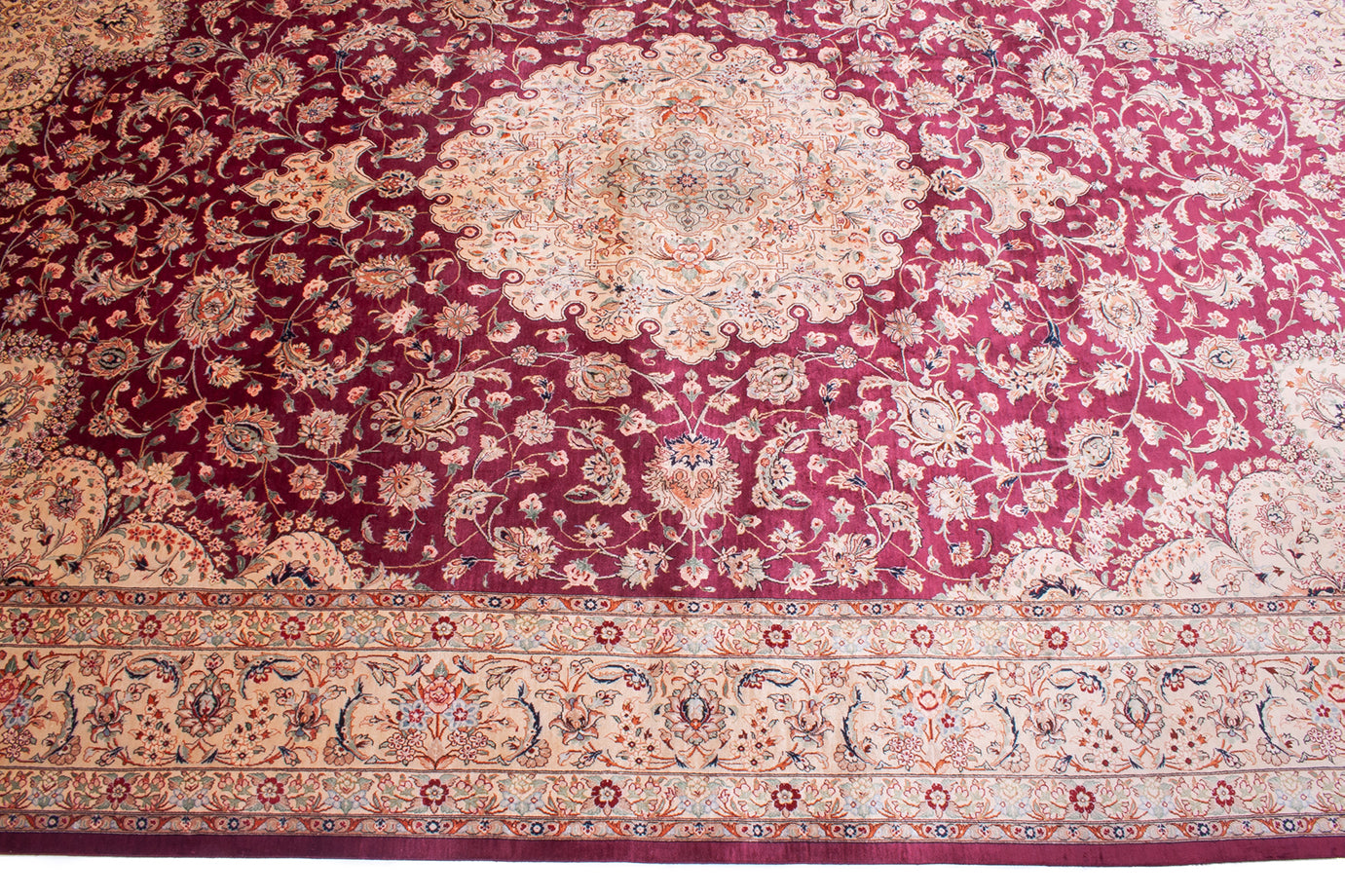 Hand-Knotted Persian Qom Silk Rug - Ref: 2912 - 293 x 190cm – Little-Persia