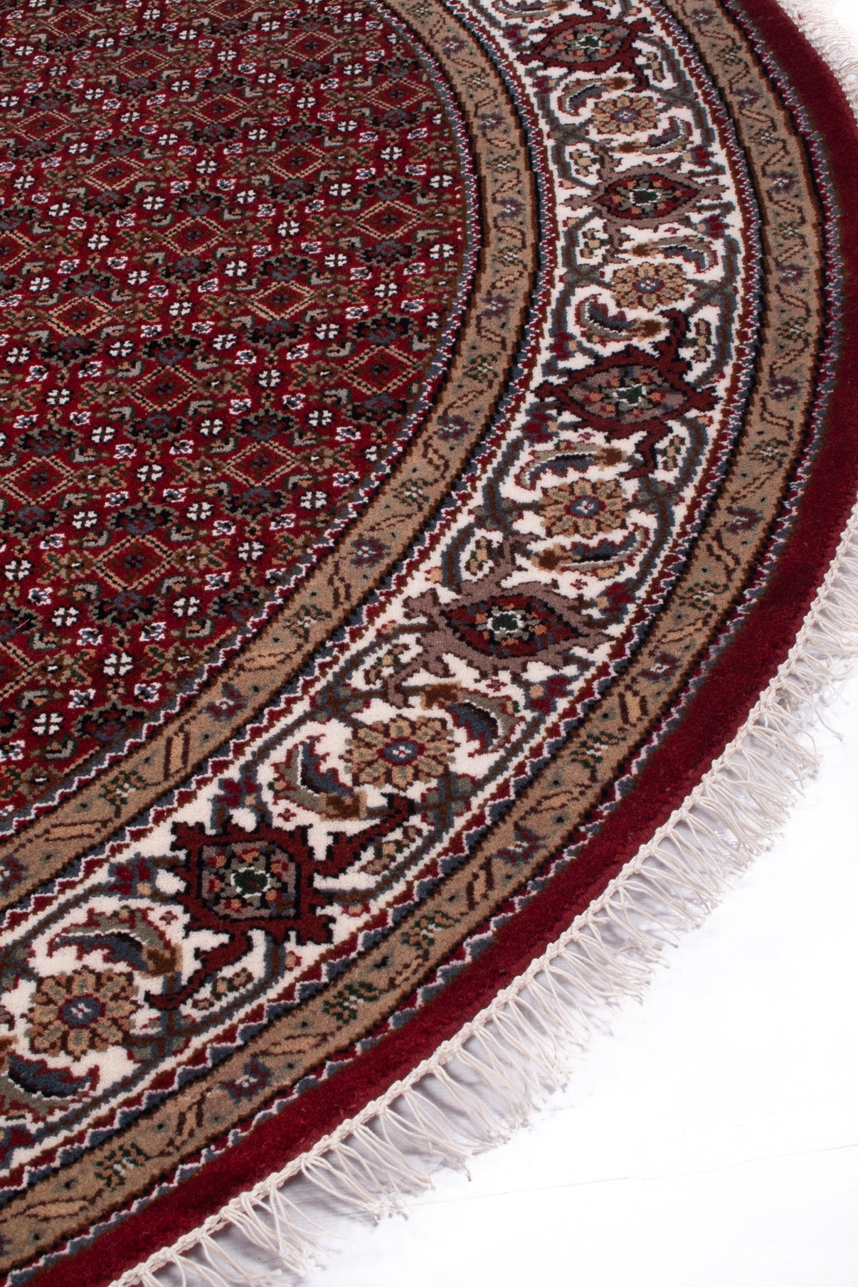 Hand-Knotted Indian Tabriz Round Rug - Ref: 3114 - 182 x 179cm – Little ...