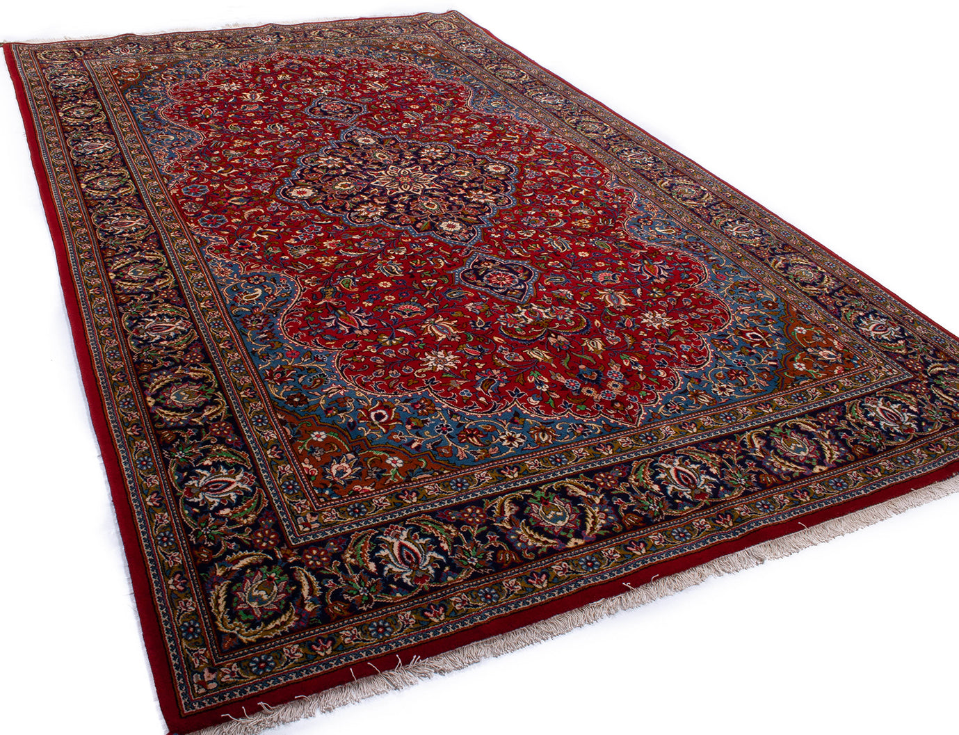 Hand-Knotted Semi-Antique Persian Qom Rug - Ref: 3144 - 370 x 243cm ...