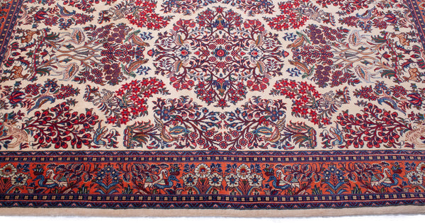 Hand-Knotted Semi-Antique Persian Sarouk Rug - Ref: 3186 - 265 x 173cm ...